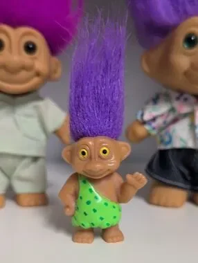 Trolls | Toys | 3 Vintage Purple Hair Troll Dolls Collectible Troll ...